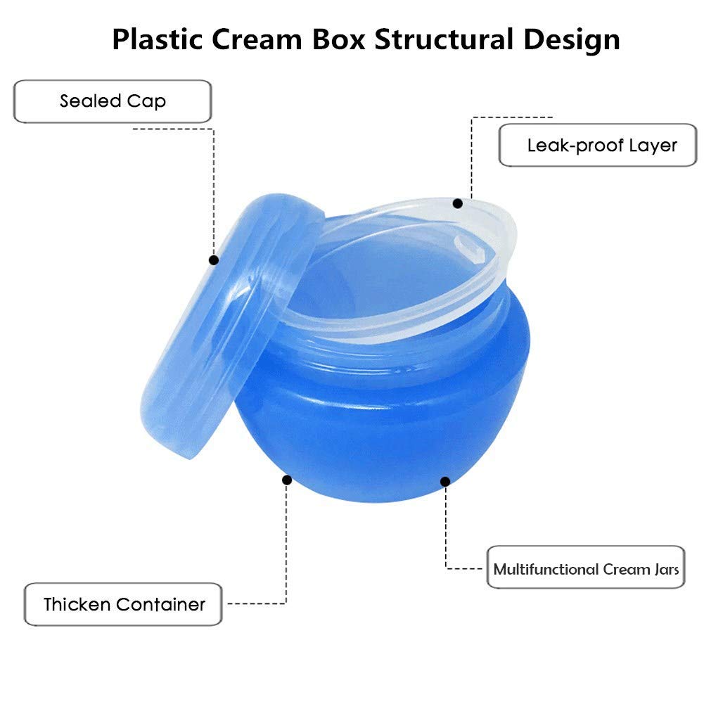 Cosywell Travel Containers Sets Silicone & PP Cream Jars for Toiletries Empty Lotion Leak-proof & BPA Free Bottles Accessories with Hard Sealed Lids for Cosmetic Makeup Face Cream (9 Jars)