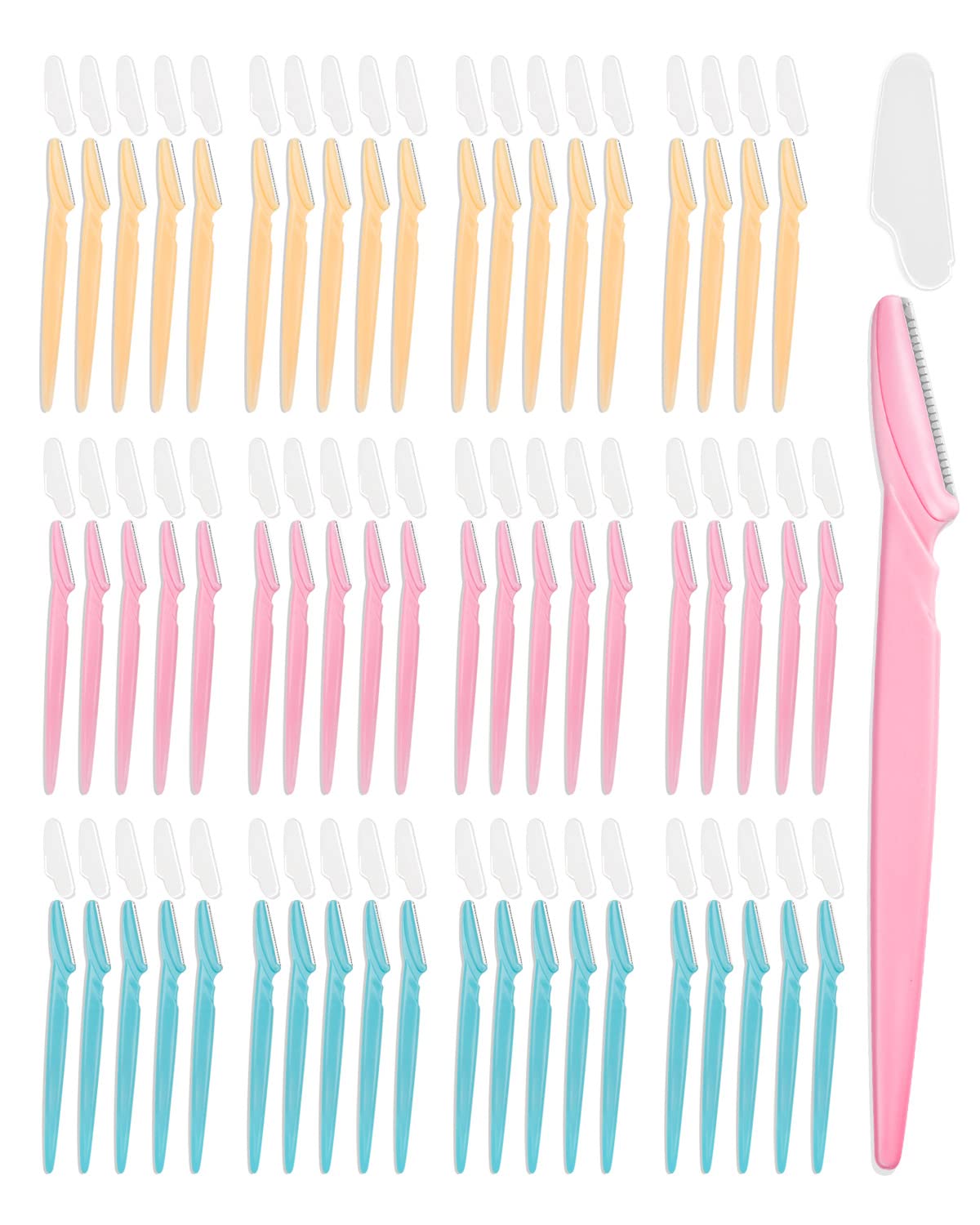 Dermaplane Razor, 60 Pcs Face Razors for Women and Men, Multipurpose Eyebrow Razor, Dermaplaning Tool for Face by MoHern