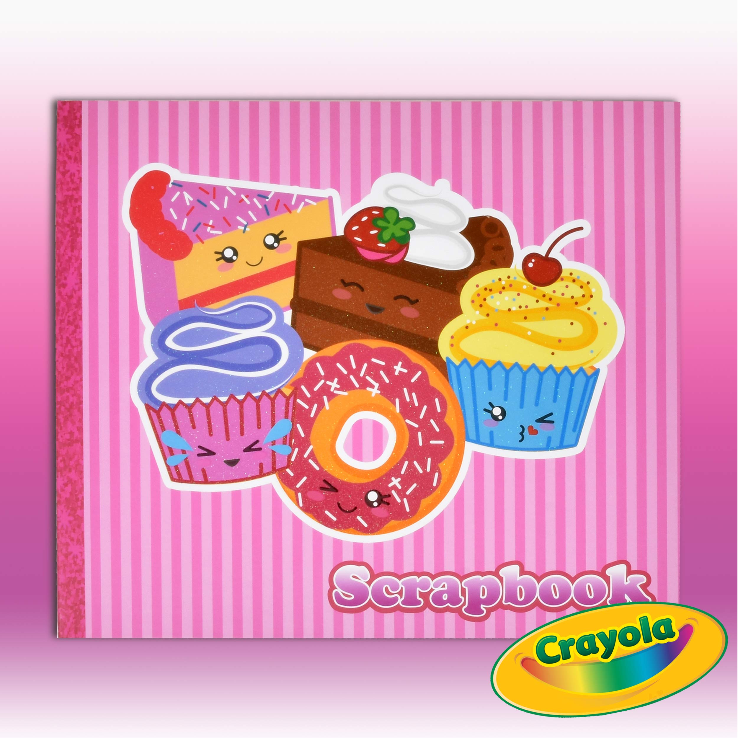 Crayola Scrapbook Activity Craft Kit, Mess Free Journal Set for Kids, Drawing Art Supplies Included Scrapbook, Pattern Sheets, Cut Outs, Gem Stickers, Sequins, Crayola Washable Markers, Tape and