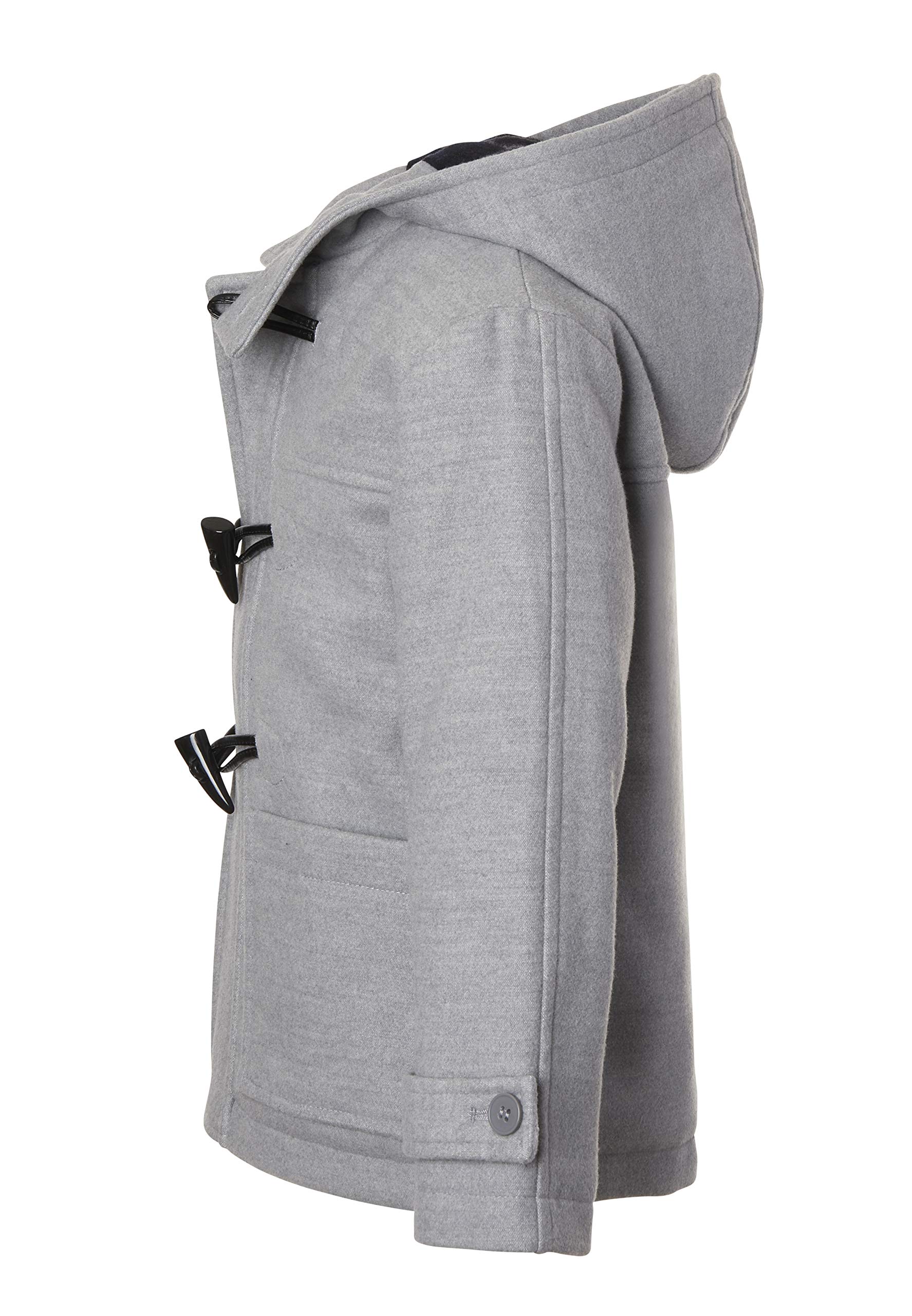 Cremson Boys Classic Wool Look Winter Duffle Toggle Jacket Dress Coat Scarf Hood - Grey (Size 12)