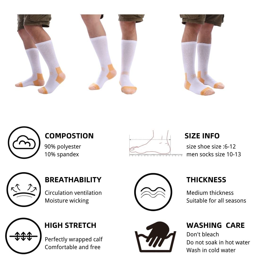 Eiyebisi Men's 10P-Value Pack Athletic Crew Socks Men Cushion Casual with Moisture Wicking Work Socks