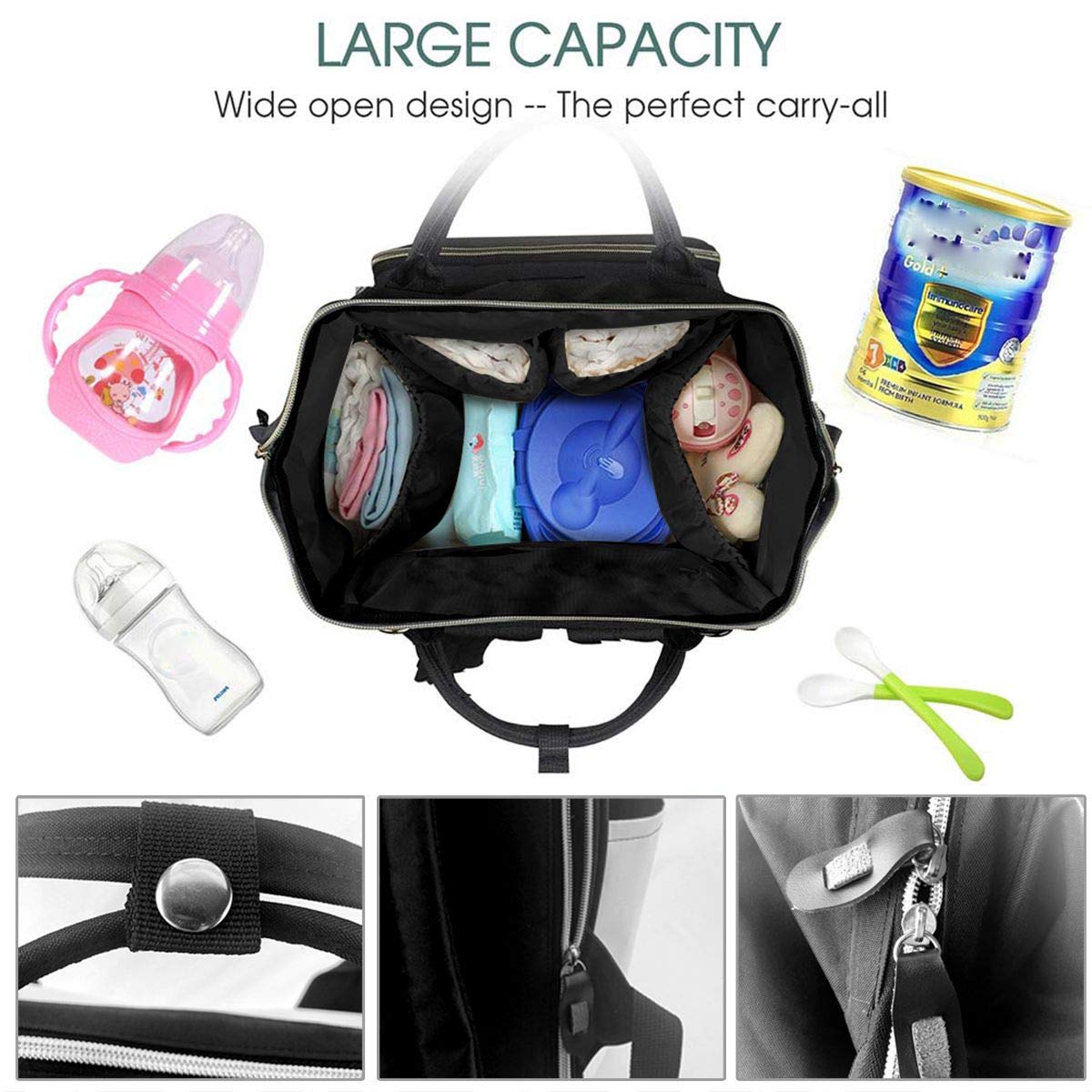 Diaper Bag Backpack - Jack And Sally The Nightmare Before Christmas Multifunction Waterproof Travel Backpack Maternity Baby Nappy Changing Bags