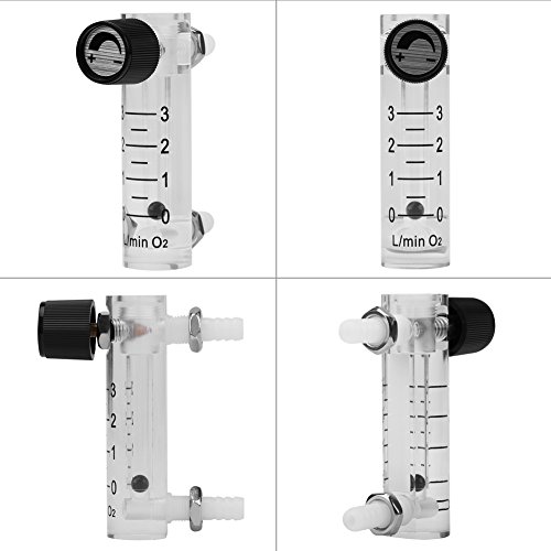 FTVOGUE Gas Regulator LZQ-2 Flowmeter 0-3LPM Flow Meter with Control Valve for Oxygen/Air/Gas
