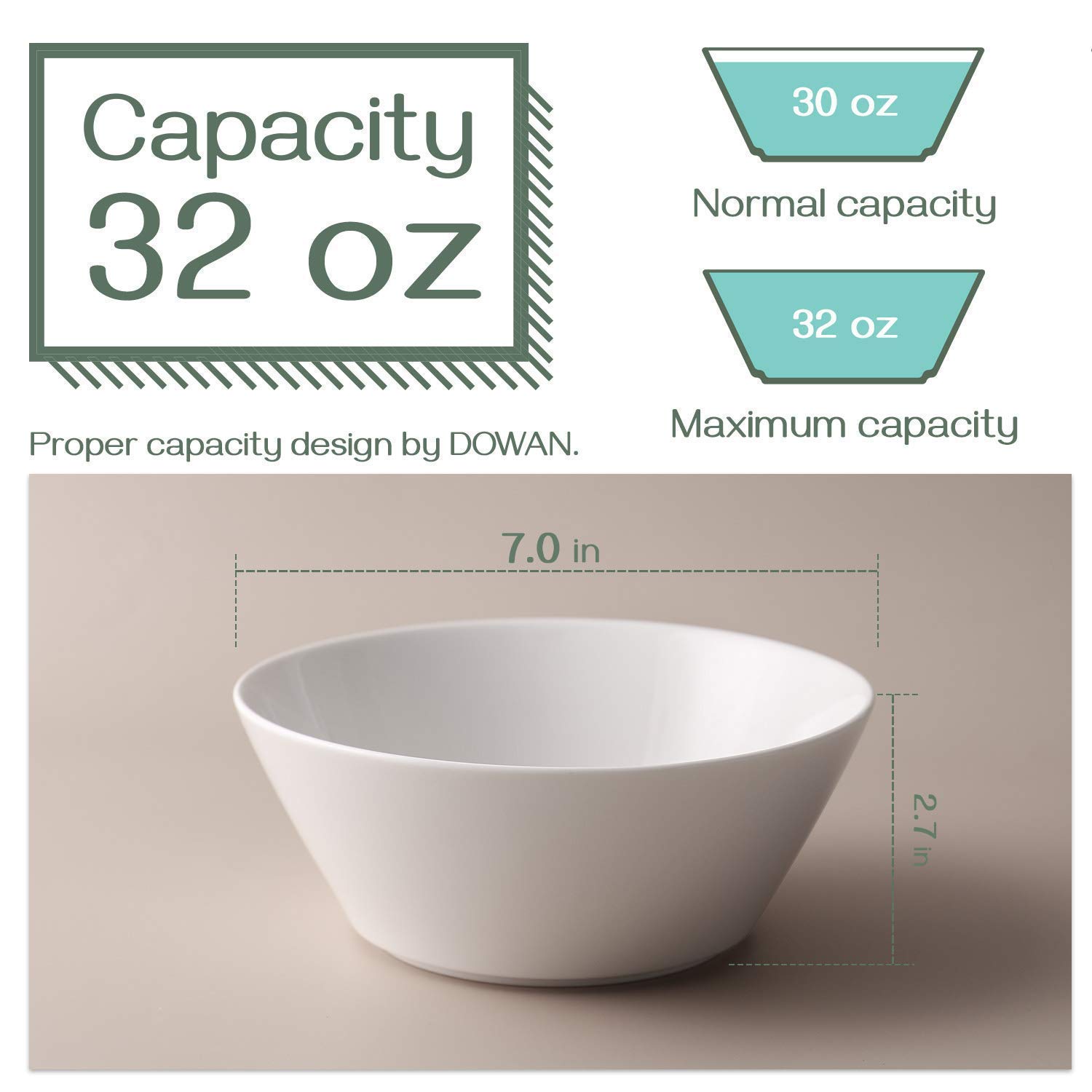 DOWAN Bundle - 32 Oz Soup Bowls & 16 Oz Small Serving Bowls - Set of 10