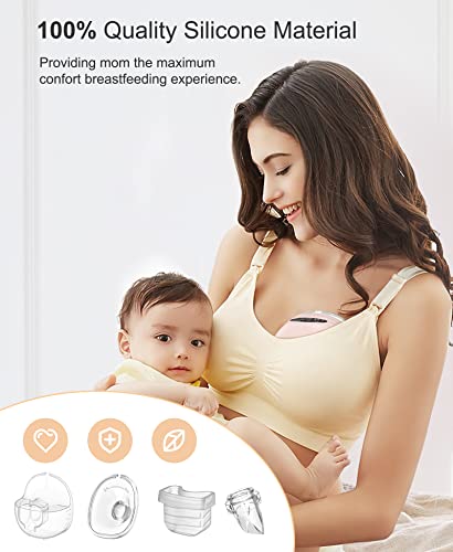 Wearable Breast Pump Accessories Replacement Parts Flange 24mm, Duckbill Valve, Silicone Diaphragm, Milk Collector Cup Compatible with MOMMED Mumgaroo MISSAA TSRETE Bioby S18 S21 S23