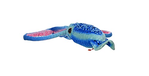 Wild Republic Wr Print Squid Plush, Stuffed Animal, Plush Toy, Gifts for Kids, Blue, 22"