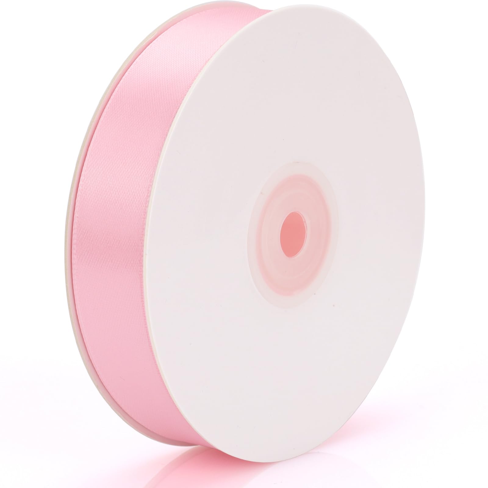 Clmentp 3/4 inch Light Pink Satin Ribbon,50 Yard Light Pink Ribbon for Gift Wrapping Crafts Wedding Decoration Bouquets Party Arrangement