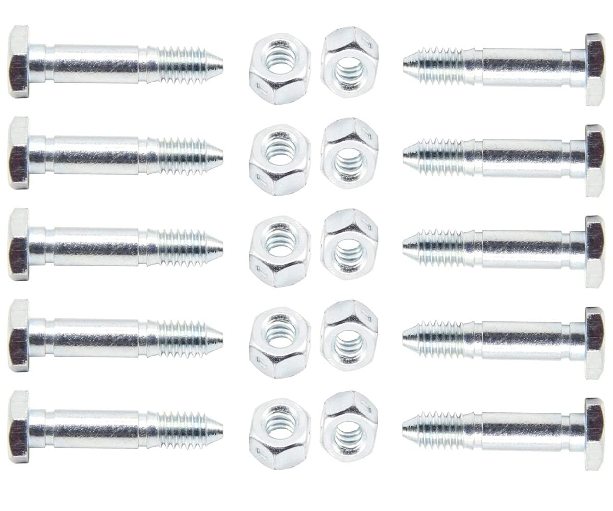 FSYHVVY fits 303160355 Shear pins and Nuts for Ariens AM123342 53200500 51001500 510015 03204300 Snowthrowers Bolt Kits（10pack）