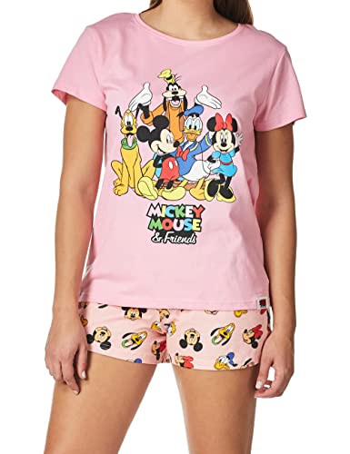 Disney Womens Mickey Mouse Minnie Mouse and Friends Pajamas Pink Large