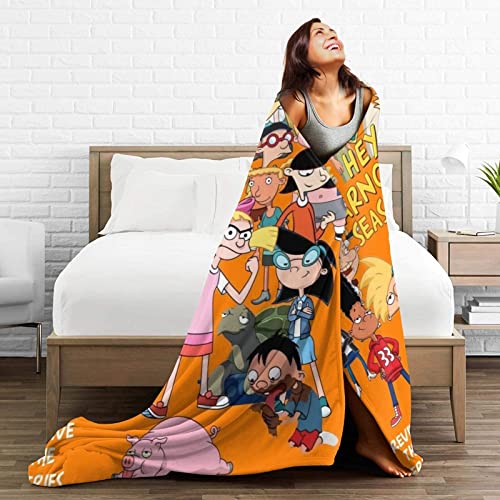 ORPJXIO Blanket Hey Anime Arnold! Throw Flannel Blanket Bed Blanket for Couch Sofa Bedroom Home Decor 50"x40"