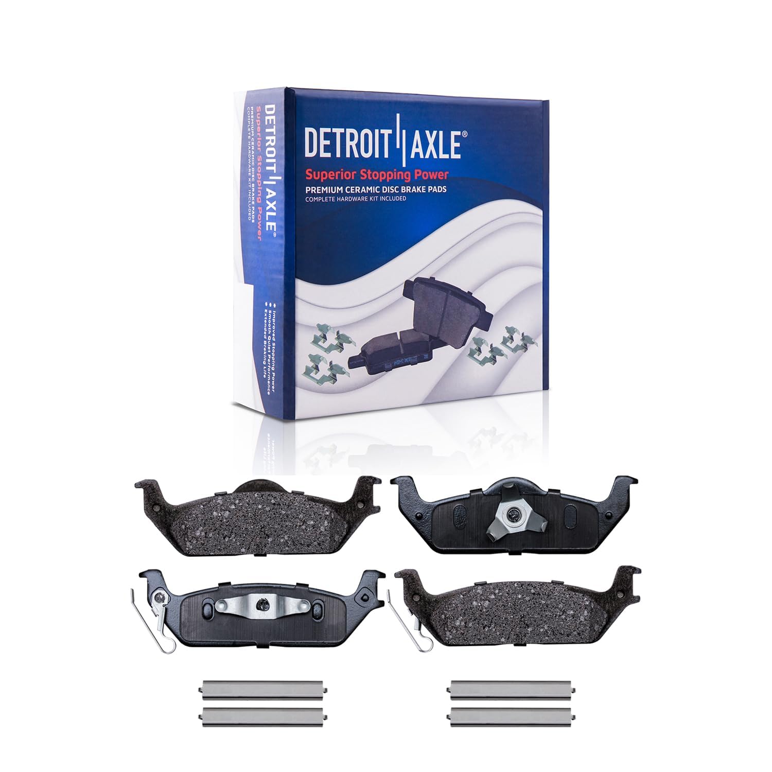 Detroit Axle - Brake Kit for 2WD 2004-2008 Ford F-150 2005 2006 2007 Disc Brake Rotors Ceramic Brakes Pads 6 Lugs Front and Rear 06-08 Lincoln Mark LT Replacement