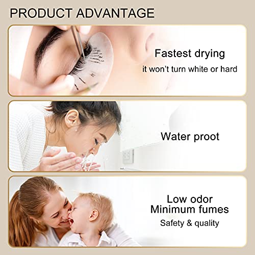 Eyelash Extension Glue Professional Lash Glue for Eyelash Extensions 6ml Black Lash Glue Within 2 Sec Drying Time Lash Extension Glue 7-8 Weeks Long Lasting Waterproof Eyelash Glue