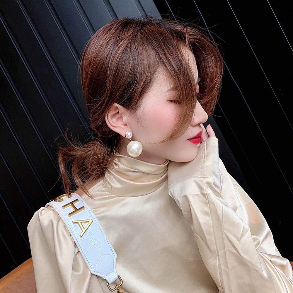 Denifery 925 Sterling Silver Long Tassel Earrings Pearls Earrings Dangle Earrings Bohemian Statement Earrings for Women Wedding Daily Party