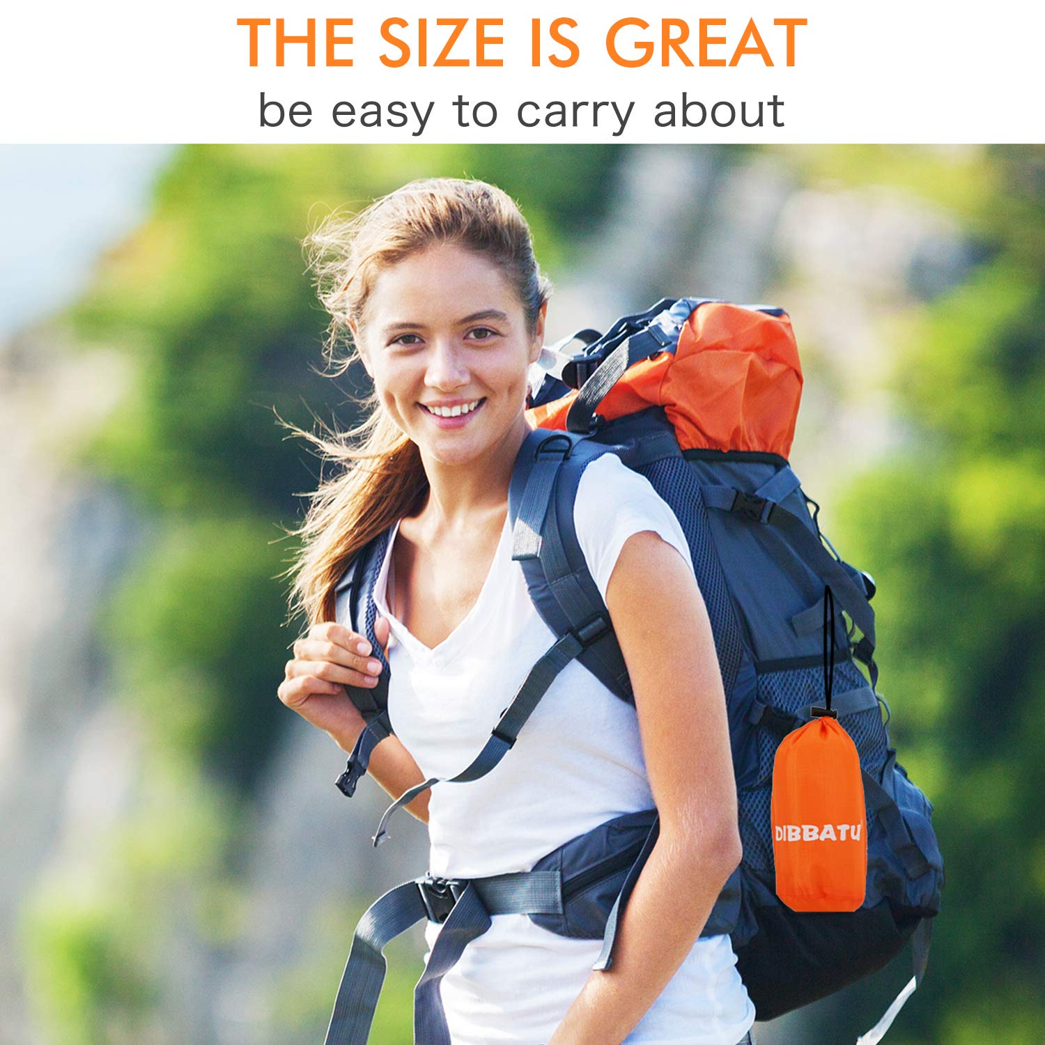 DIBBATU 4 Pack Emergency Sleeping Bag, Survival Thermal Bivy Sack Blanket, Waterproof Lightweight, Portable Nylon Sack for Camping Hiking Outdoor Adventure Activities (orange-004)