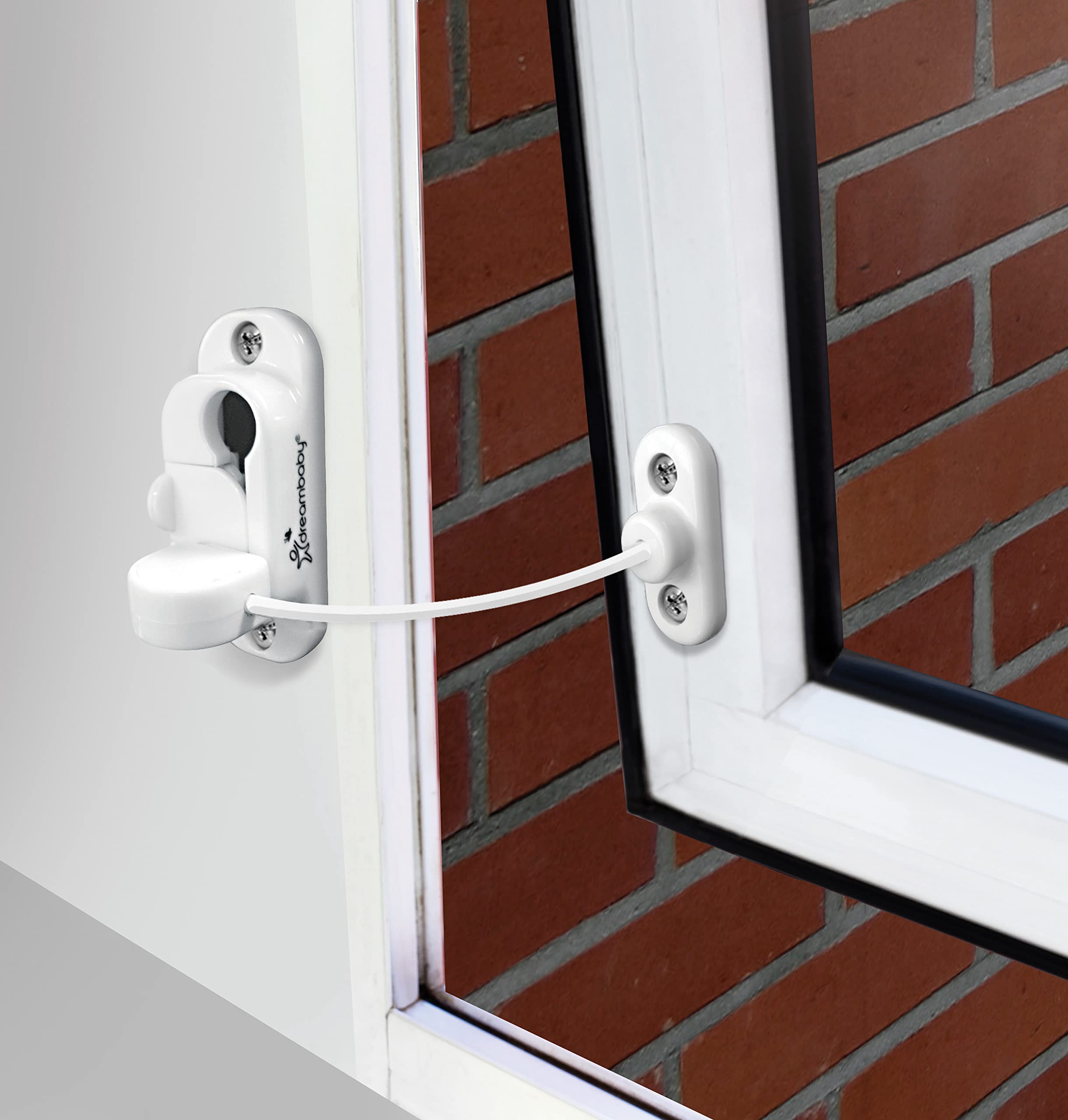 Dreambaby Breezz-Safe Keyed Sliding Window Restrictor Lock for Childproofing - Baby Safety Window Guard Stopper - White