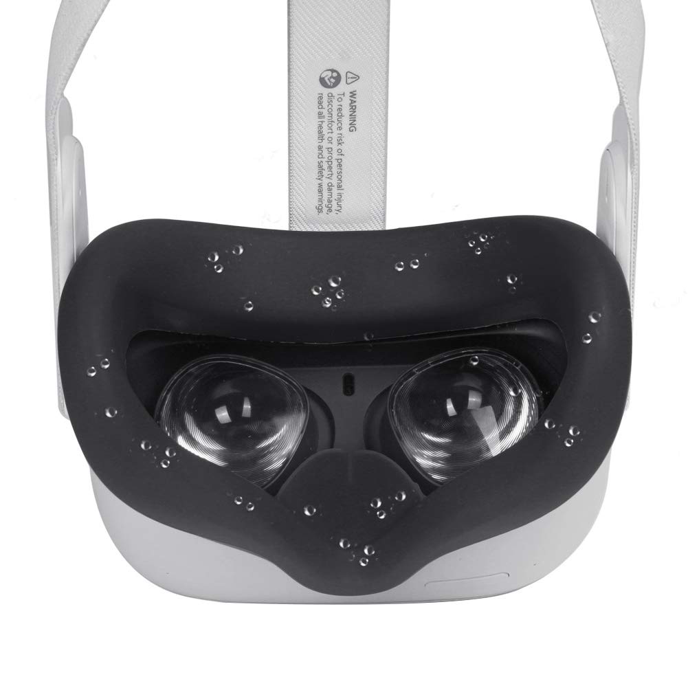 Denpetec VR Silicone Cover Interfacial for Oculus Quest 2 Eye Protect Cover Accessories,Sweatproof Lightproof Anti-Leakage,Easy to Replace and Install.