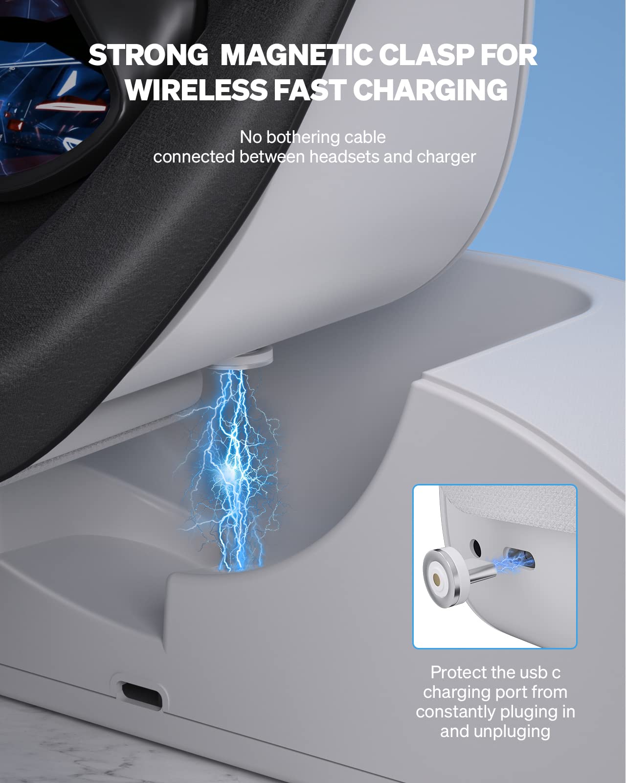 Doohoeek Charging Dock for Oculus Quest 2/Meta Quest 2, Charging Station for Oculus Quest 2 / Meta Quest 2 Headsets and Controllers Stand Mount Station with 2 Rechargeable Batteries for Controllers