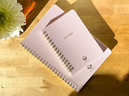 DesignWorks Ink TEXTURED PAPER COVER TWIN WIRE A4 CREST NOTEBOOK - LILAC