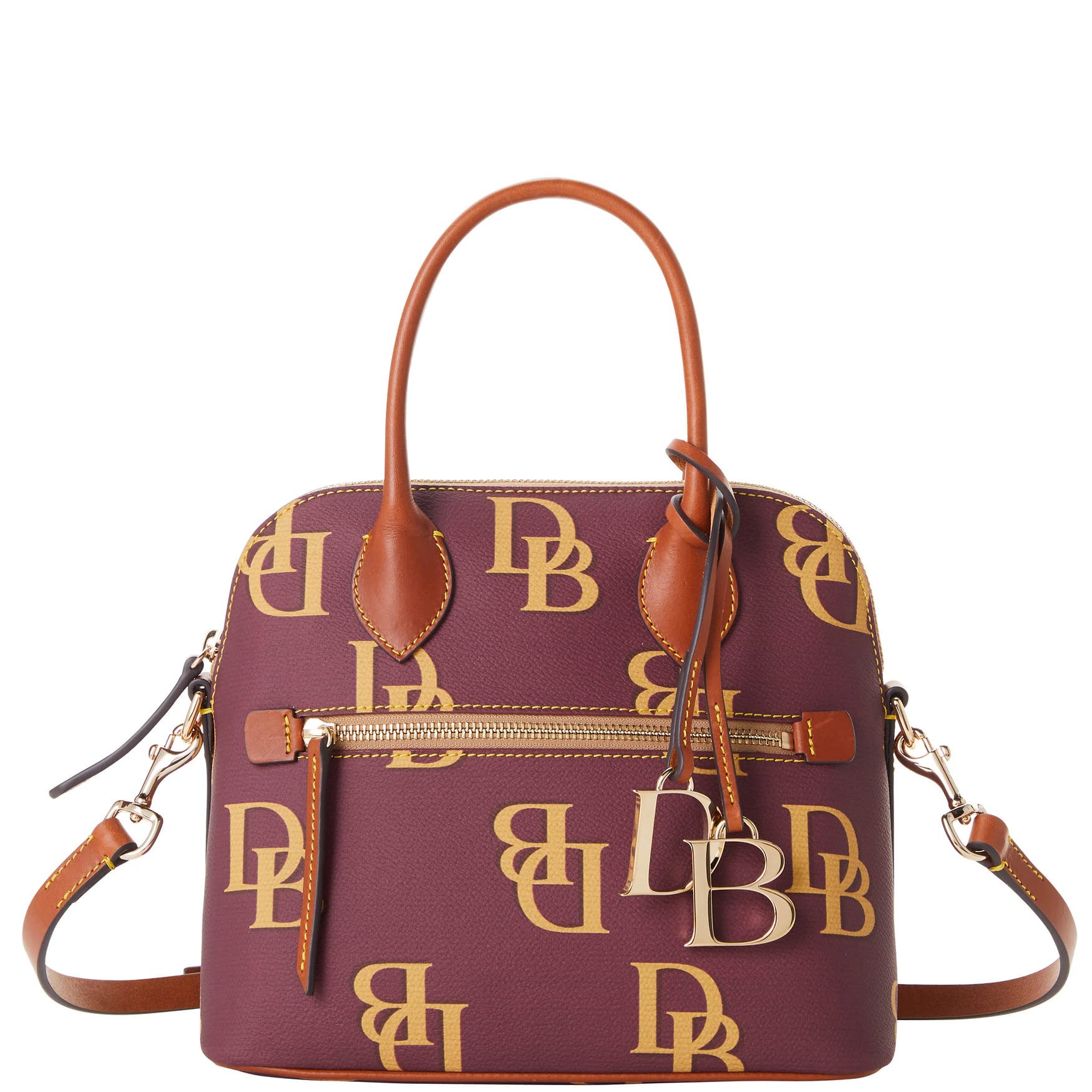 Dooney & Bourke Handbag, Monogram Domed Satchel - Wine