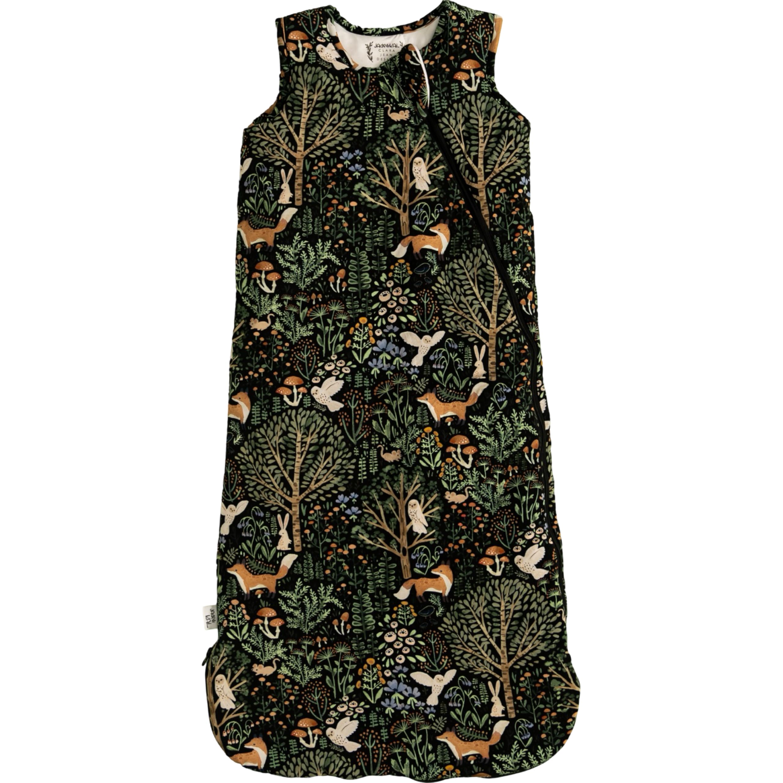 Jade&Kai Sleep Sack for Babies | Soft Viscose Made from Bamboo | Wraparound Zipper | 1.5 TOG Breathable Warmth (Forest Fairytale, 6-12mo)