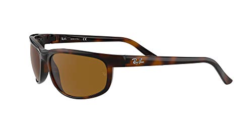 Ray-Ban Men's RB2027 Predator 2 Rectangular Sunglasses, Dark Havana/B-15 Brown, 62 mm