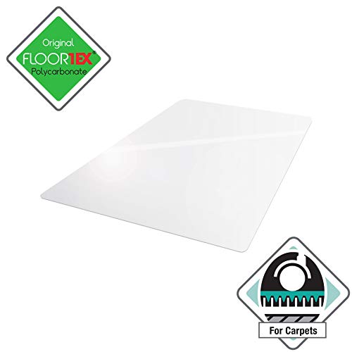Floortex Polycarbonate Chair Mat 47" x 35" for Low/Medium Pile Carpets