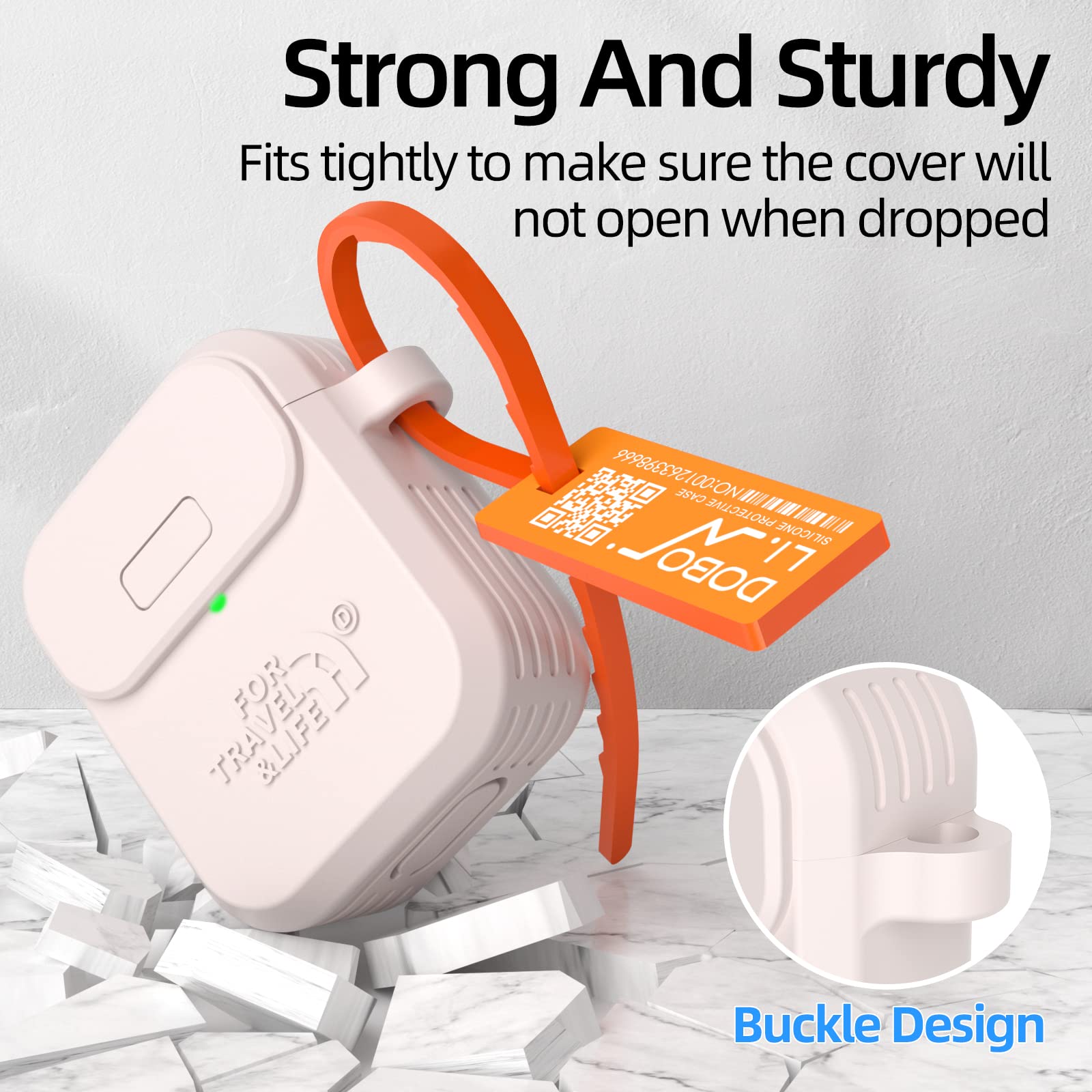 Doboli AirPods Case 2nd & 1st Generation, Khaki, Protective Silicone Cover, Secure Lock, Easy Access