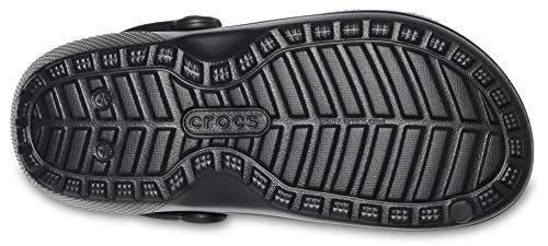Crocs unisex adult Men's and Women's Classic Lined | Fuzzy Slippers Clog, Black/Black, 9 Women 7 Men US