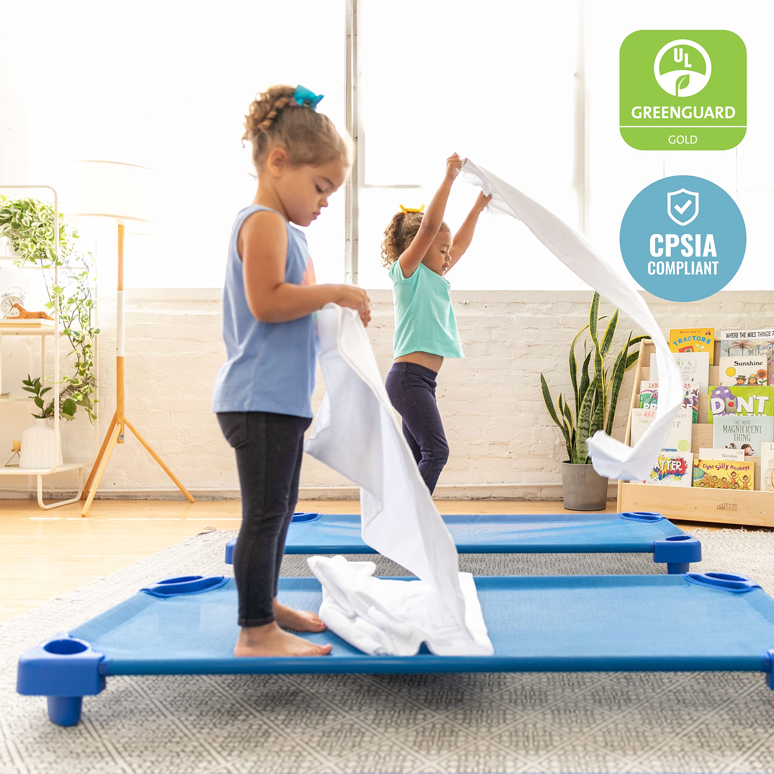 ECR4Kids Cot Sheet, Toddler Size, Rest Time Accessories, White, 12-Pack