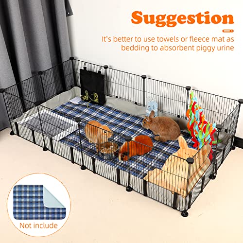 Lonepetu Waterproof Guinea Pig Cage Tarp Bottom for C & C Grids Habitat, 56β*27β Washable Guinea Pig Cage Liner Base for Rabbits Hamsters Hedgehogs Ferrets Small Pets (No Cage)