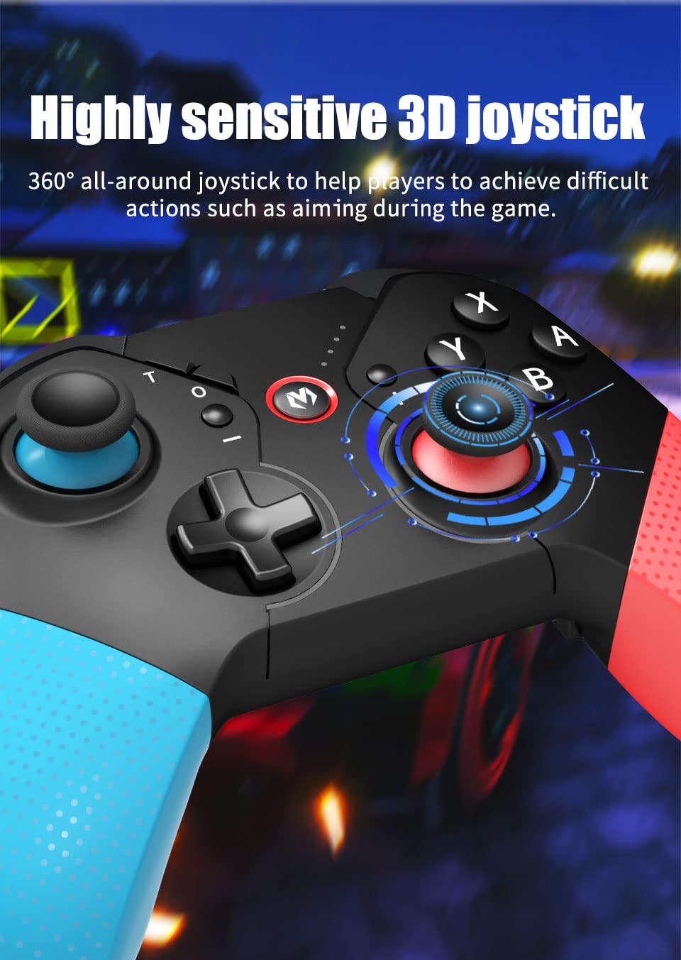 FONLAM Switch Controller Compatible with PC/iOS/Android, Wireless Gamepad for Nintendo Switch Lite/OLED, Game Controller Pro Controller Adjustable Turbo Function/Vibration, Programmable Back buttons,