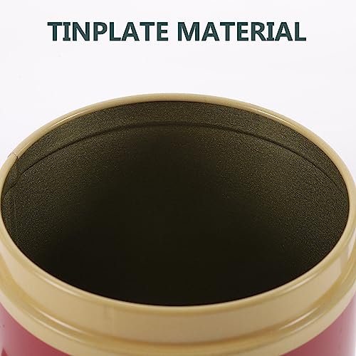 UPKOCH Tea Tin Canister Metal Sealed Coffee Jar with Lid Airtight Tea Container Loose Tea Storage Box Vintage Tinplate Candy Holder for Chocolate Sugar Red