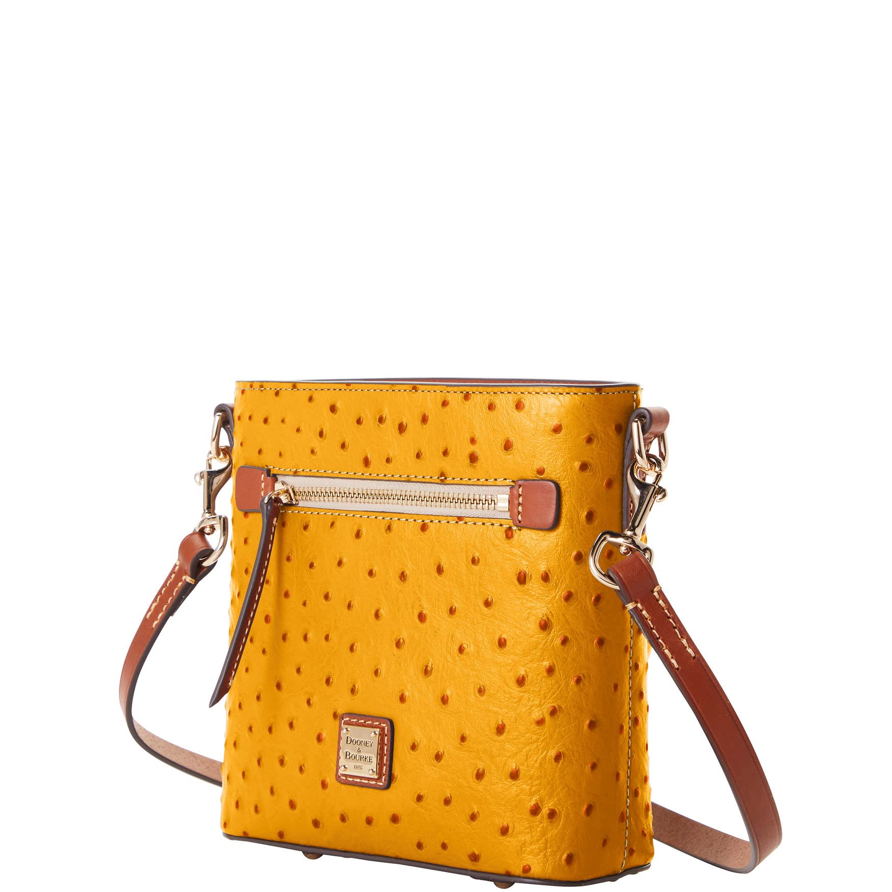 Dooney & Bourke Handbag, Ostrich Small Zip Crossbody - Mustard