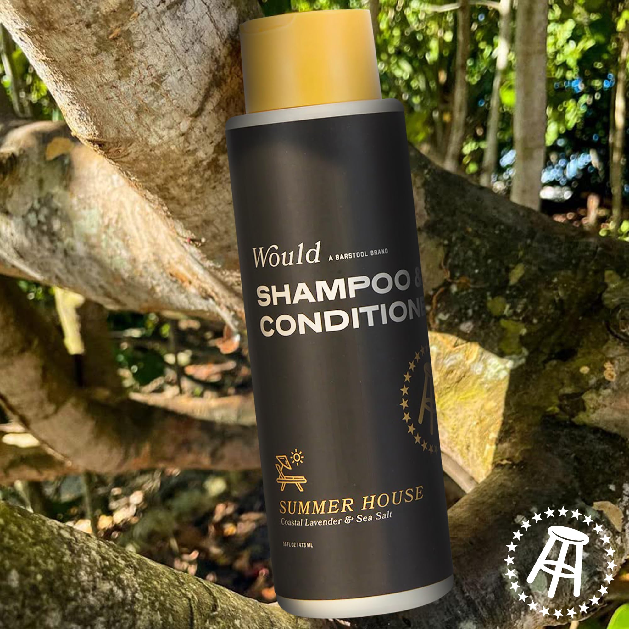WOULD Men's 2-in-1 Shampoo & Conditioner - 16 Oz, Dual Action, Oakmoss & Pink Pepper Scent