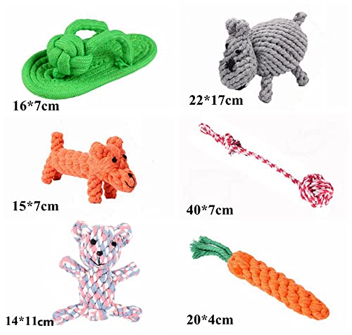 HAICHEN TEC 6 Pack Ferret Rope Chew Toys Durable Knotted Rope Tug Perfect for Teething Mammals, Cotton Rope Toys Interactive Dog Rope Toy Set Machine-Washable (6 Pack)