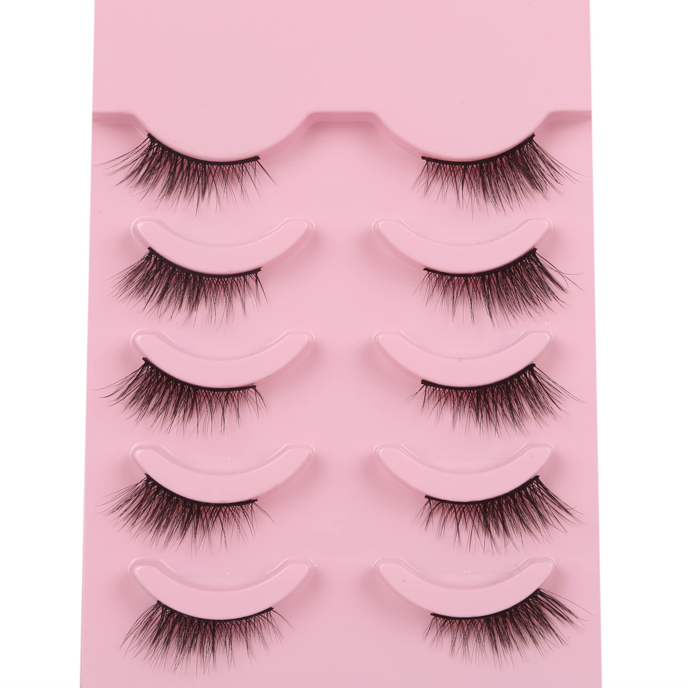 Himirell Half Lashes Natural Look Cat Eye Lashes Short Accent Corner False Eyelashes Look Natural Faux Mink Lashes 5 Pairs Pack