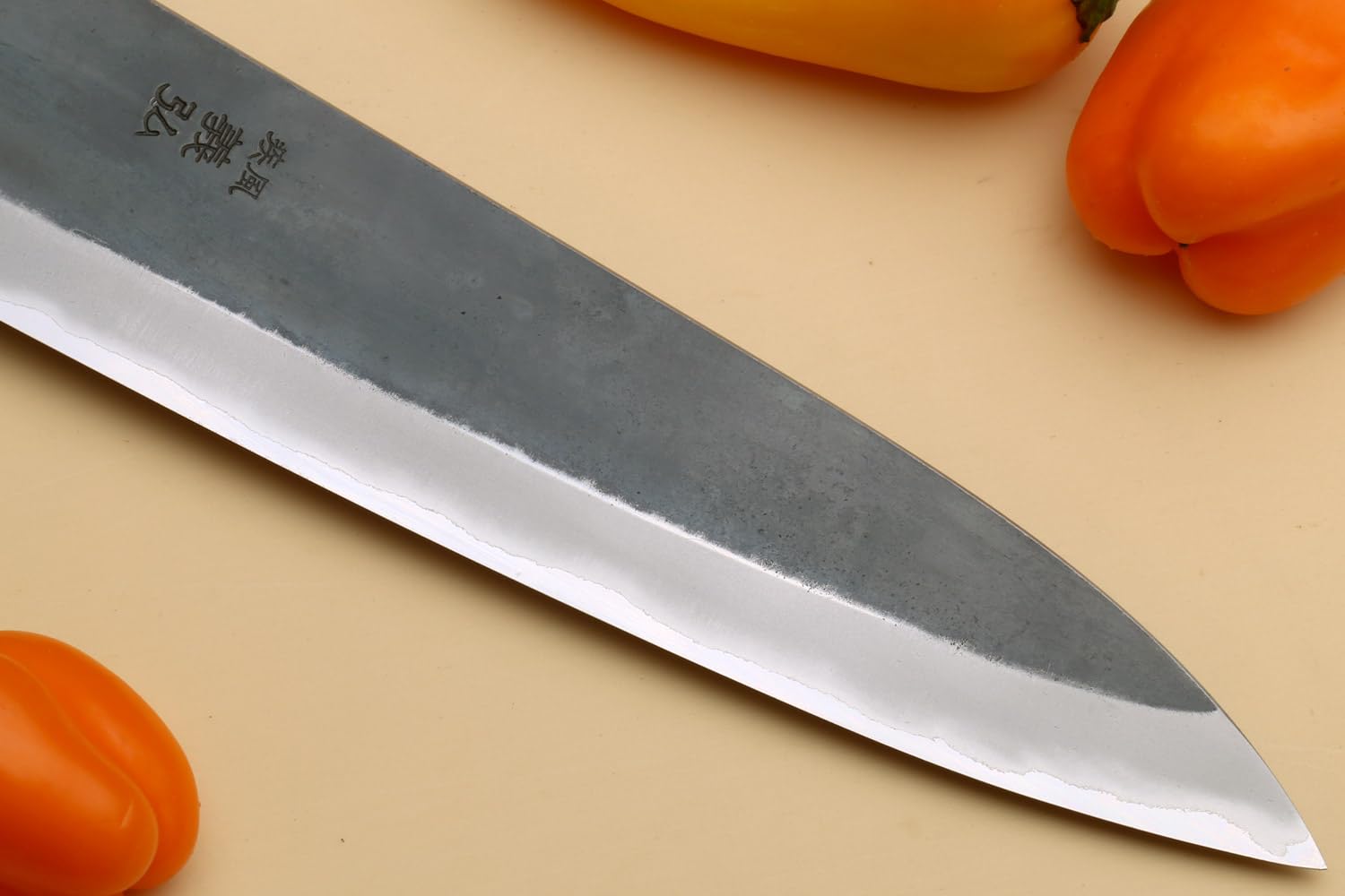 Yoshihiro Kurouchi Black-Forged Blue Steel #2 Stainless Clad Japanese Gyuto Chef Knife Kaede Handle (7"(180mm) & No Saya)