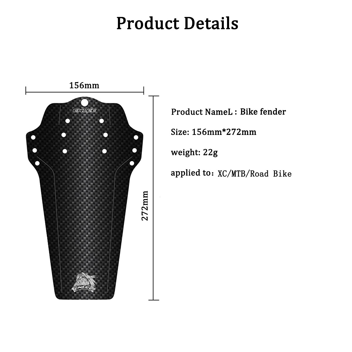 DERVISH 2PCS Mountain Bike Fender, Adjustable MTB Mud Guard, Front and Rear Compatible Mudguards, Easy to Install, Fits 26", 27.5", 29" Fat Tire Bikes and All Disc Brake Bicycles (K2)