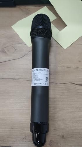 FDUCE Wireless Microphones System, Metal Dual Channel UHF Dynamic Microphone, Cordless Handheld Mics for Party, Home Karaoke, Conference Church, Wedding, Speech, SV322 (Gray)