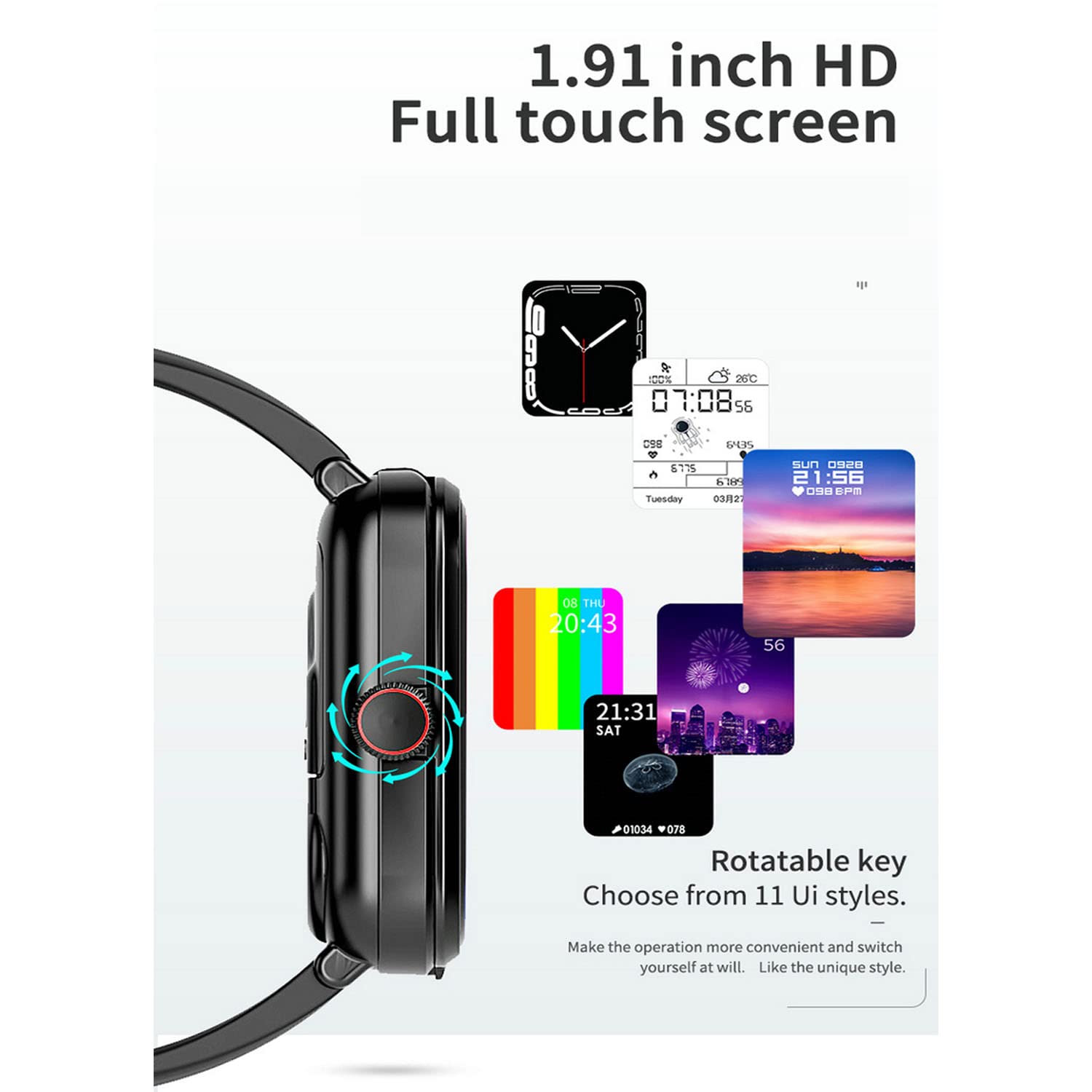 Hold Young Smart Watch with Earbuds 2 in 1 Bluetooth Smart Watch for Android iPhone TWS Smartwatch with Heart Rate Blood Pressure Phone Call for Men Women