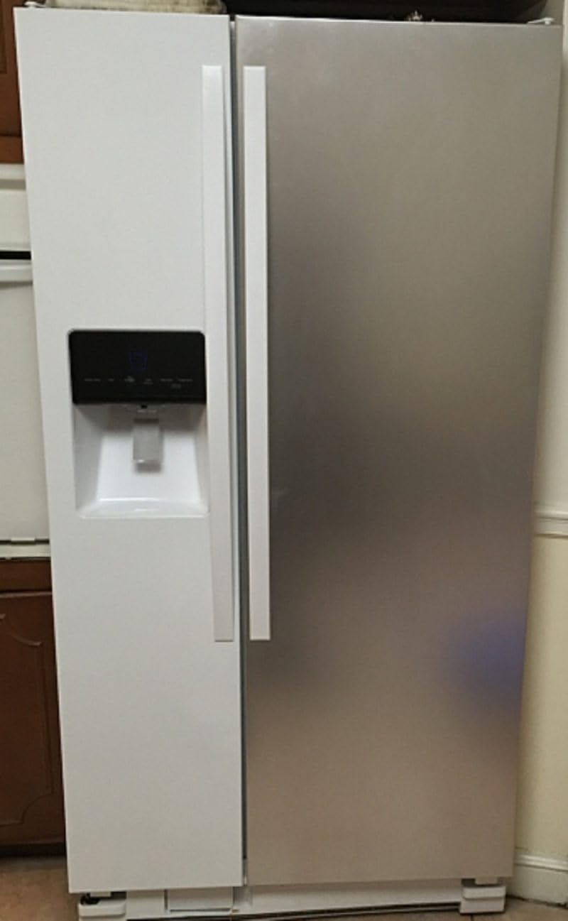 EZ FAUX DECOR Peel and Stick 36" x 72" (6ft) Brushed Nickel Stainless Steel Thick Durable Contact Paper Vinyl Refrigerator Replace Update Door Panel Cover Overlay Waterproof, Heat Resistant