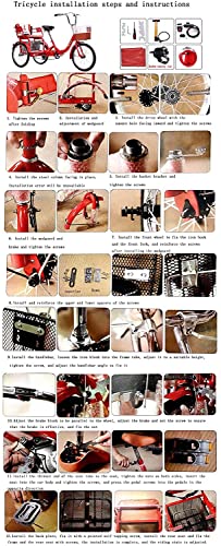 WEIMMIN Adult Tricycle Folding Tricycle for Seniors Comfortable seat 3 Wheel Bicycle with Shopping Basket Double Chain 20 Inch Shock Absorber Front Fork for Parents and Children Maximum Load 400Ib