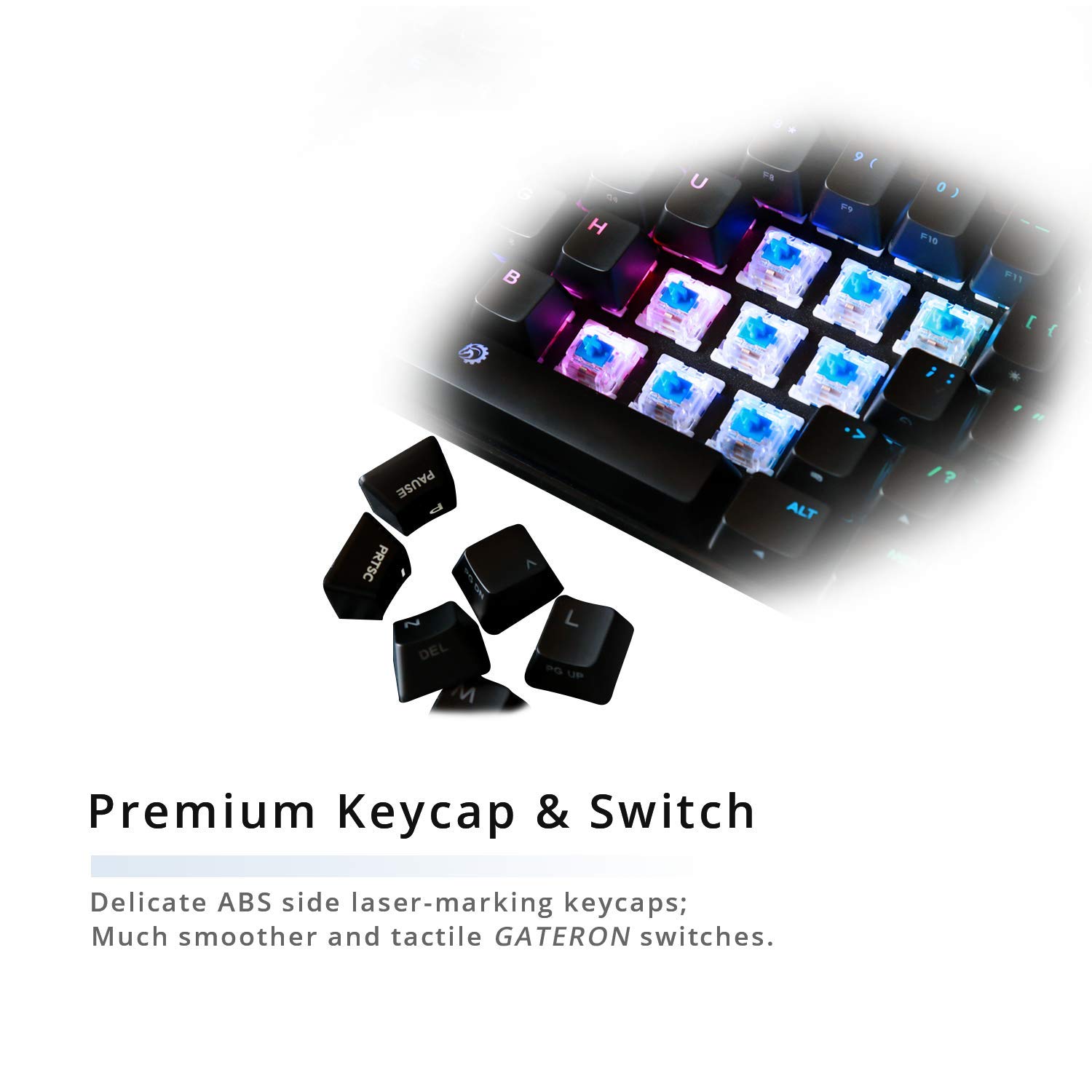 DREVO Seer MAX 60% Triple Mode Wireless Bluetooth 5.1/2.4G/ USB-C RGB Backlit Mechanical Keyboard, Ultra Compact Gateron Switch Brown Switch, Black
