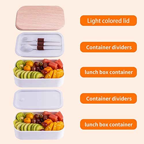 Uybieef Bento Box Adult Lunch Box with lunch bag, Japanese Lunch Box Containers for Adult, Bento lunch Box with Leakproof 54OZ White