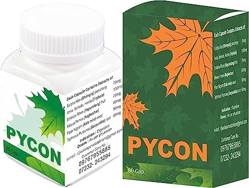 NACHT Pycon Piles Care Capsule 60 - Fast Relief Piles Management Ayurvedic Medicine,Maneges Bleeding Piles, for External & Internal Piles,Manage itching & Irritation…