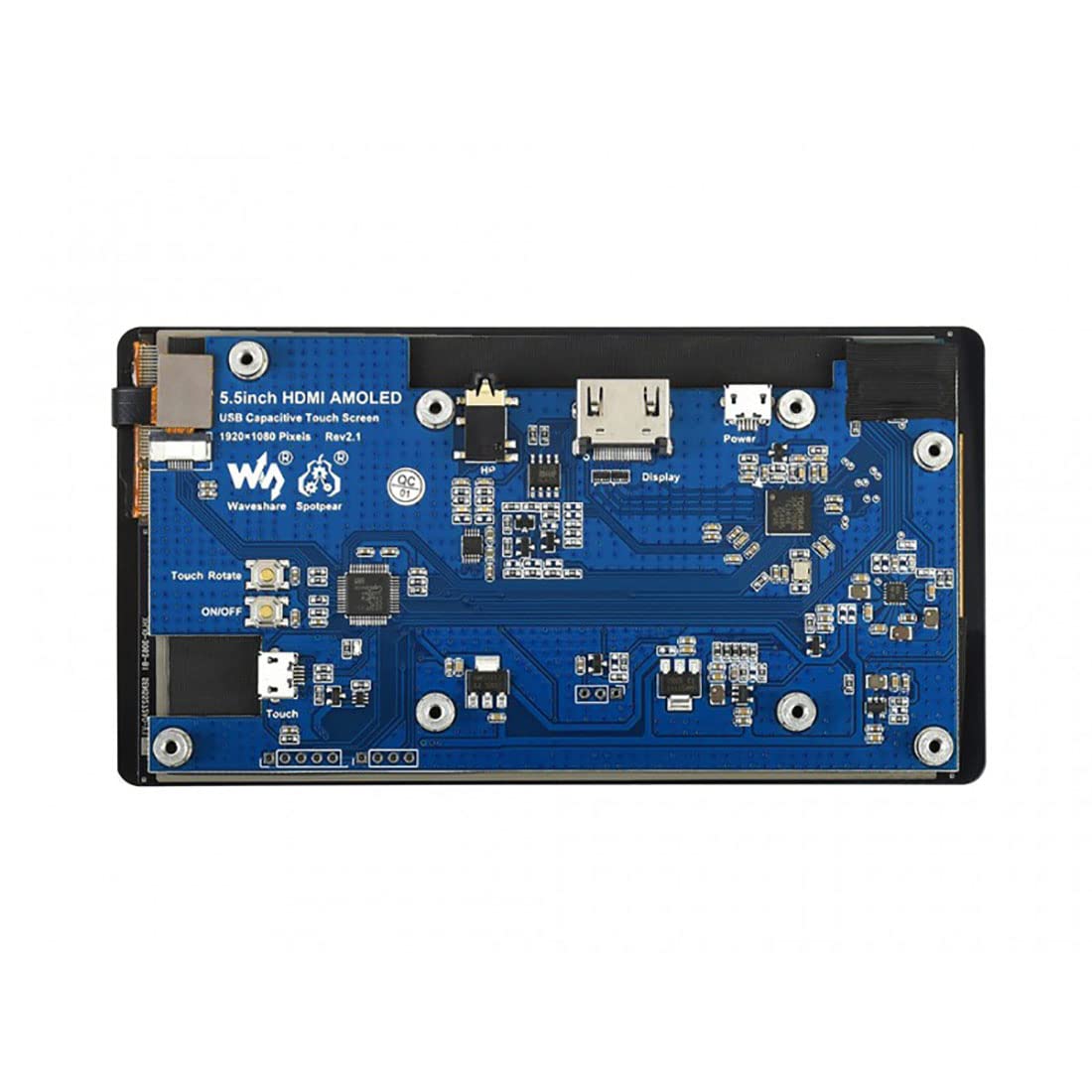 iiunius Waveshare 5.5inch HDMI AMOLED Display for Raspberry Pi 4B+ 4B 3B+ 3B 2B Zero Zero W WH Jetson Nano PC 1080×1920 Capacitive Touch 170° Wide Anlge