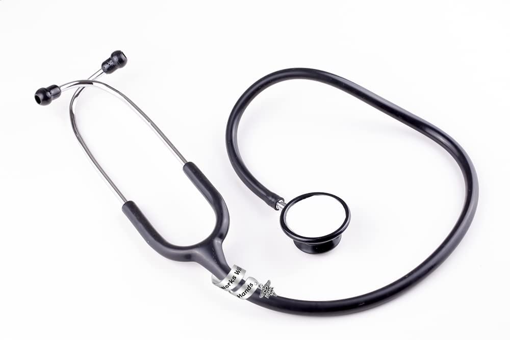 HOLLP Medical Assistant Gift Therapy Jewelry She Works Willingly Stethoscope ID for Healthcare Worker (MA)