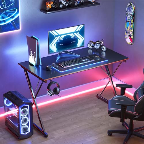 DESINO Gaming Desk 32 Inch PC Computer Desk, Home Office Desk Table Gamer Workstation, Simple Game Table, Gray