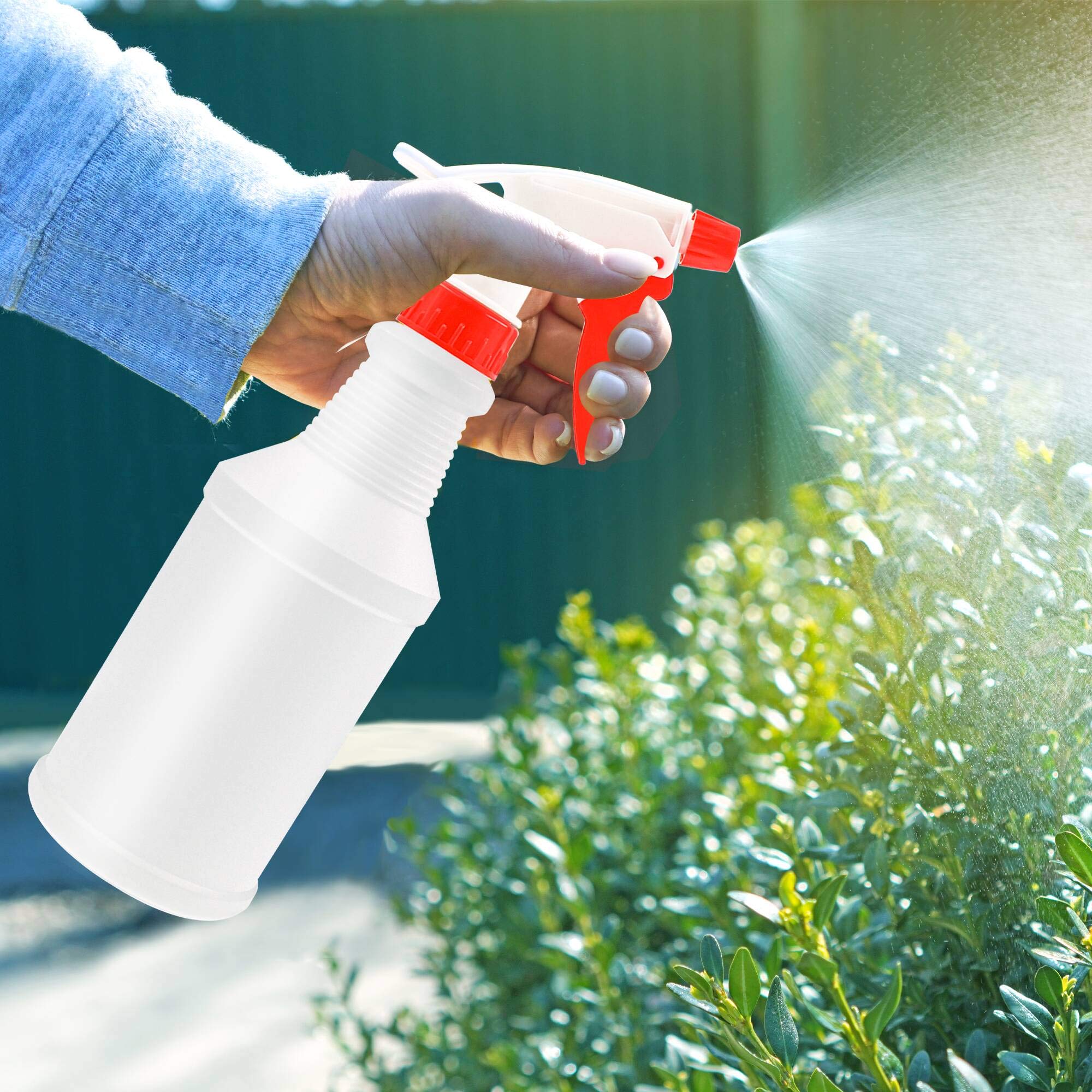Empty Plastic Spray Bottles 16oz/500ml 2 Pack Professional Heavy Duty Reusable Water Spray Bottle with Adjustable Trigger Sprayer from Fine Mist to Stream for Hair Cleaning Solutions Gardening Plant