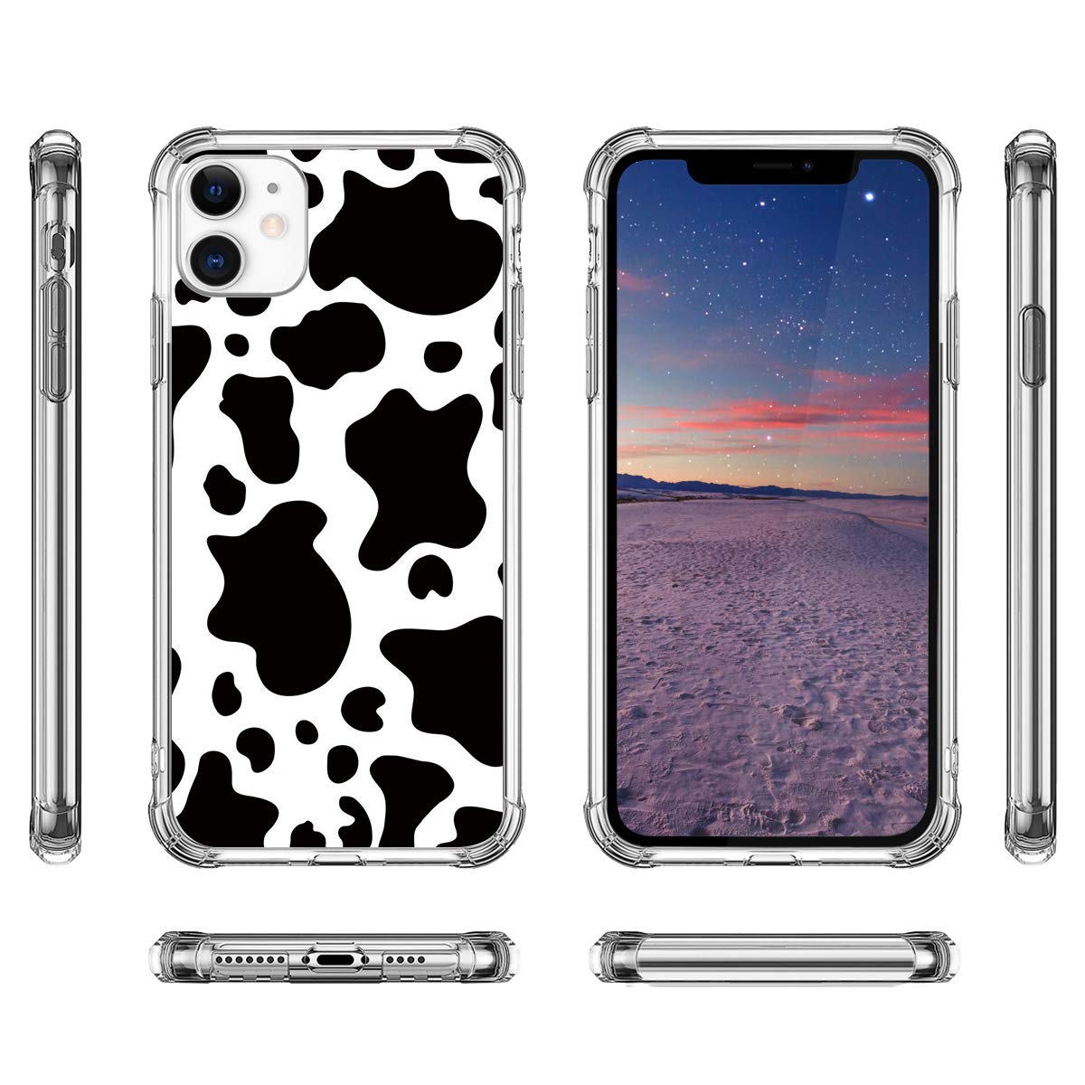 Cow Phone Case for iPhone 11,11 Pro,11 Pro Max, iPhone X, XR, iPhone 7/8,7/8 Plus, Flexible TPU Shockproof Protection Basic Case Cover